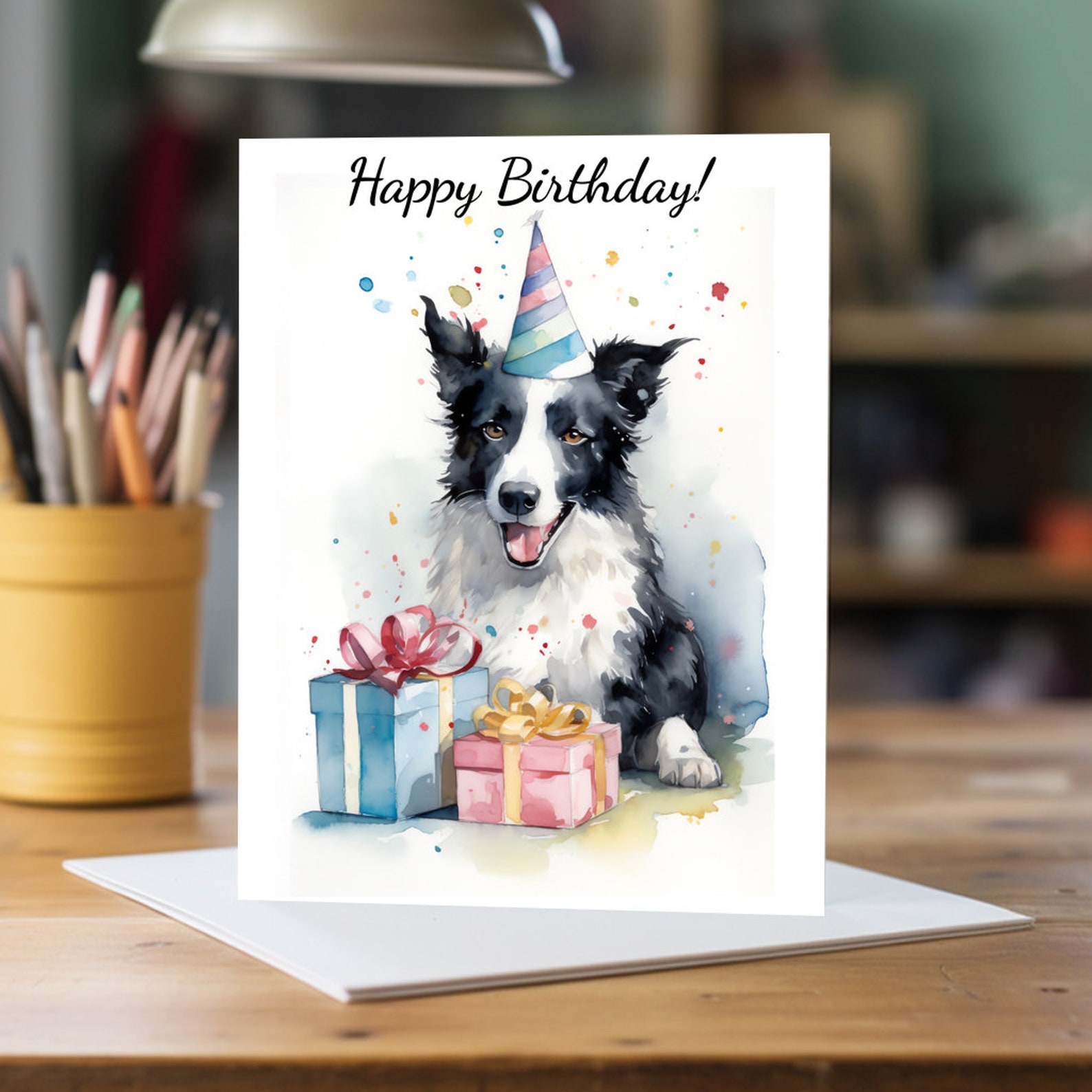 Border Collie Birthday Present Card A5 Dog Greeting Card Dog Card - Etsy