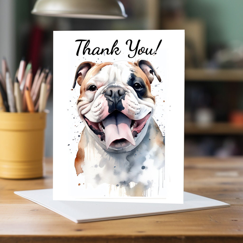 Bulldog Thank You Cards