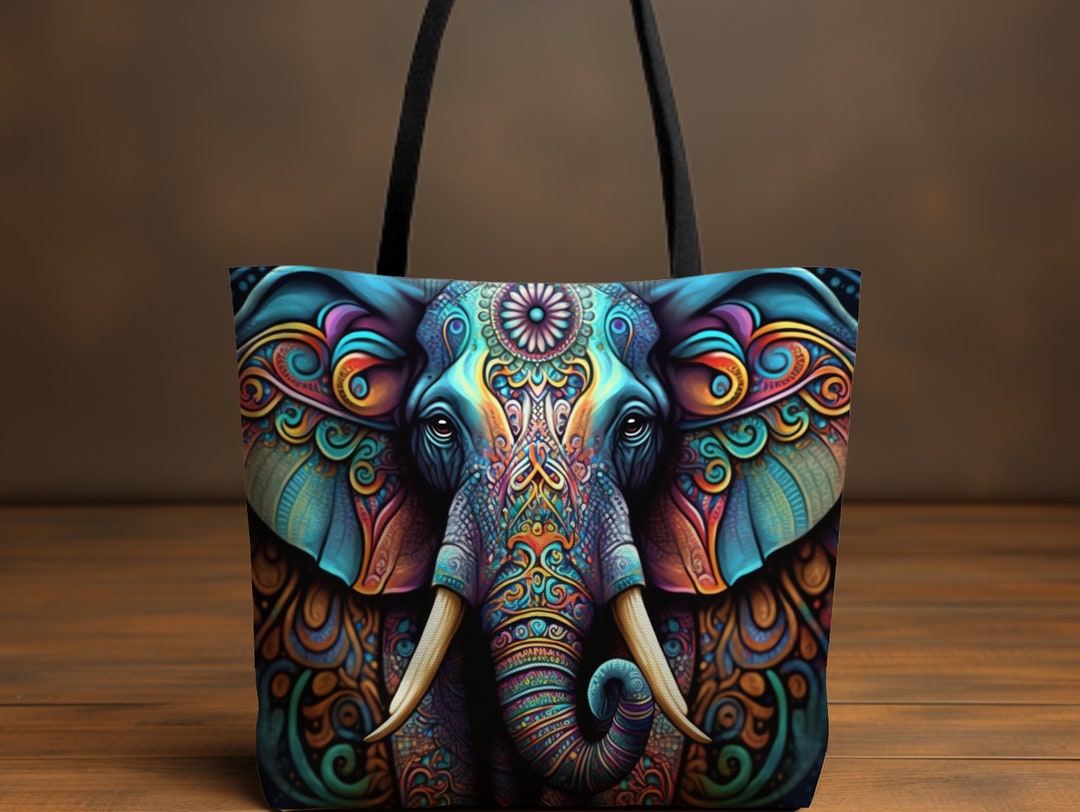 African Tote Bag Afro Elephant Over Shoulder Bag Big Medium Small Size ...