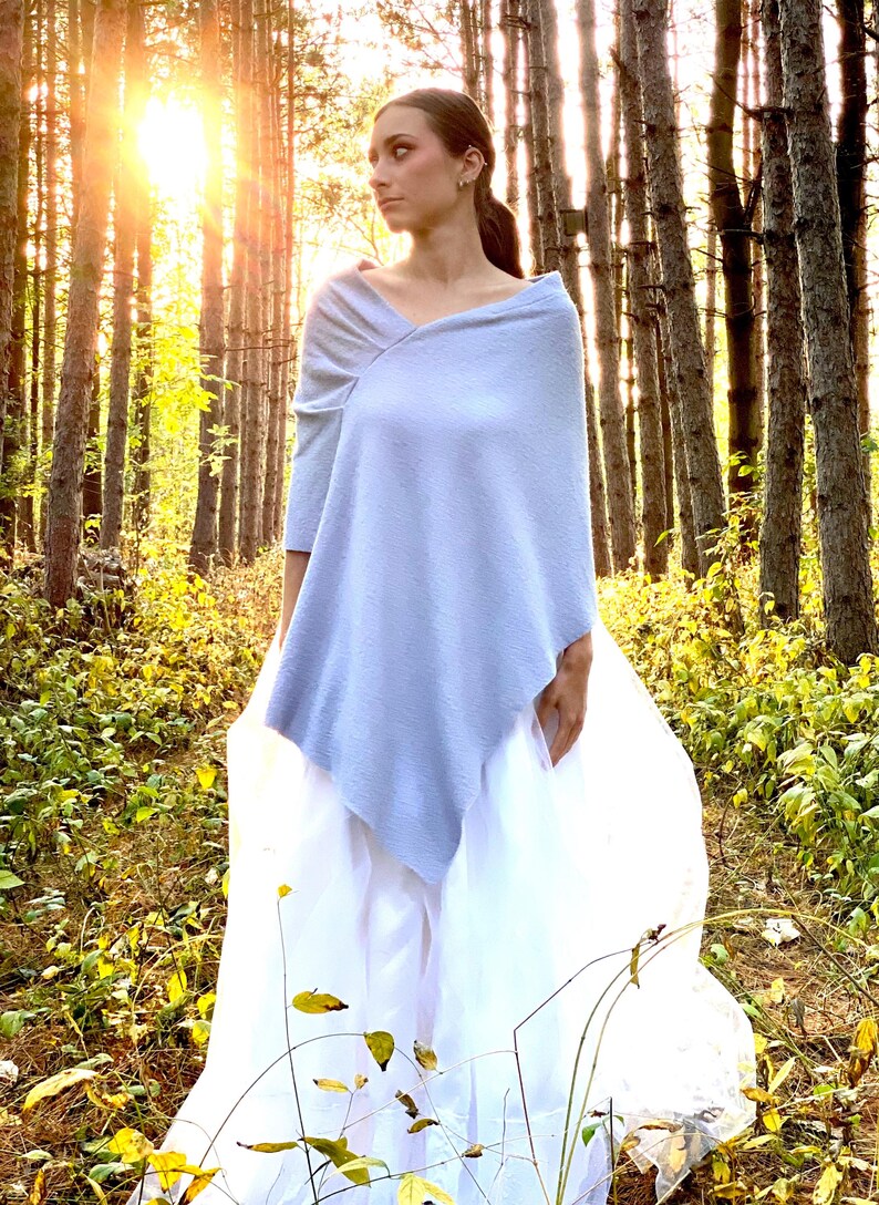 Light Moave Bridal Warm Draped Wrap With Pleats , Spring Wedding Cape ...