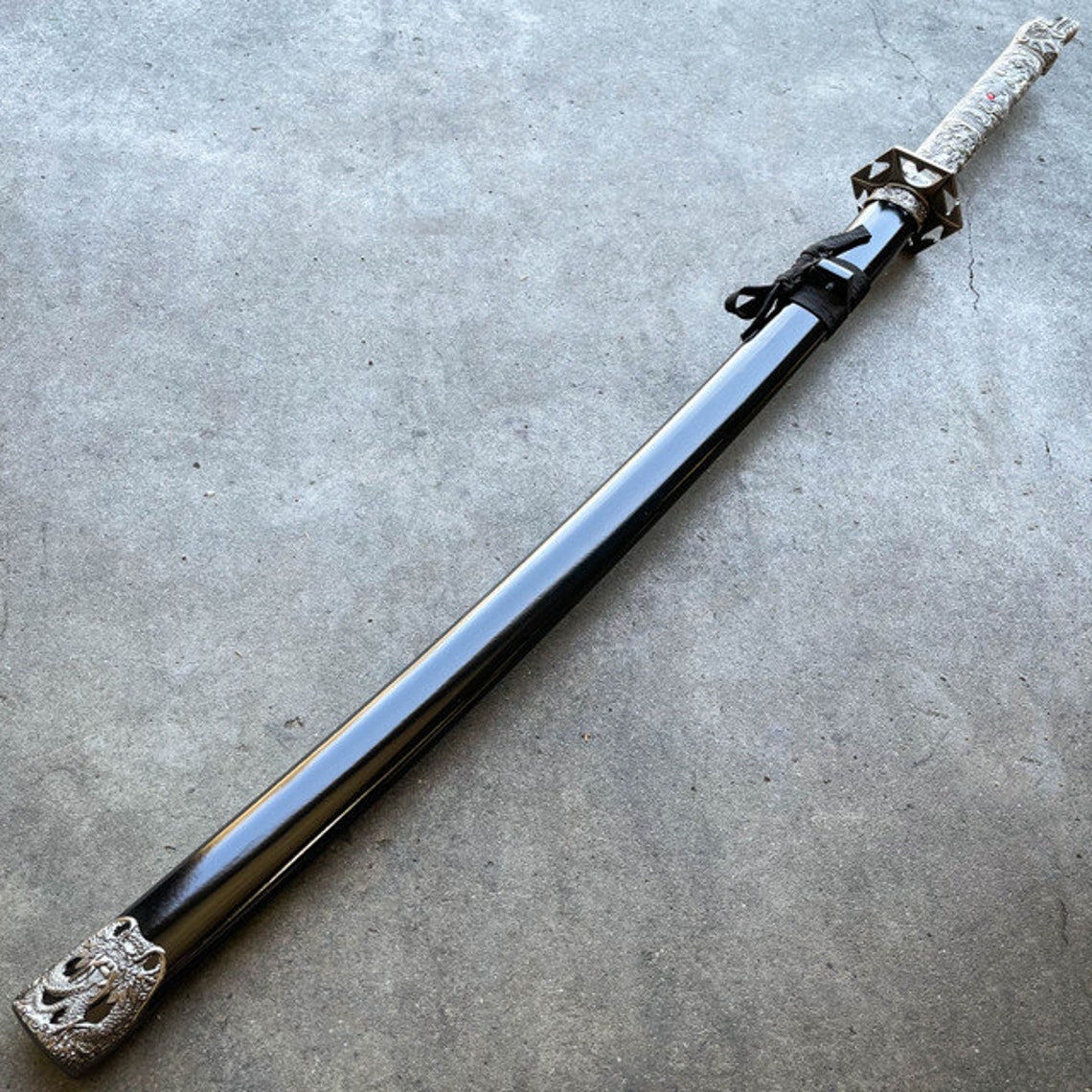 39 White Dragon SAMURAI NINJA Bushido KATANA Japanese Sword Steel Blade ...