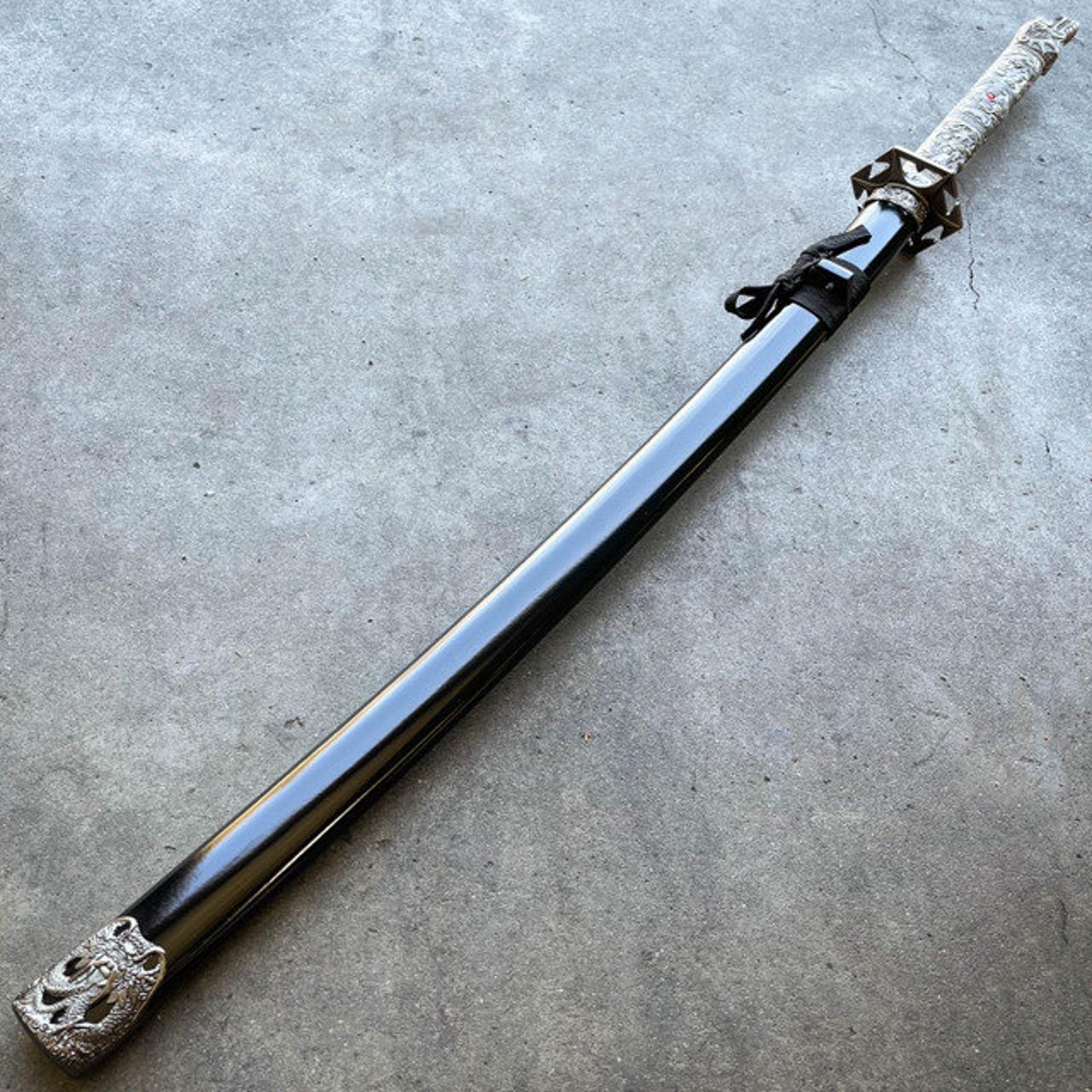 39 White Dragon SAMURAI NINJA Bushido KATANA Japanese Sword Steel Blade Tsuba - Etsy