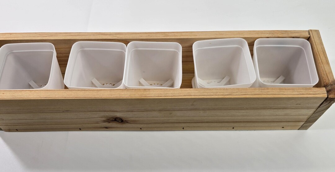 Succulent Window Sill Cedar Planter Box Handmade Includes 5 Pots Made ...