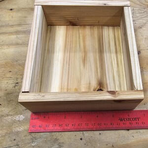 Handmade Reclaimed Cedar Wood Box, Farmhouse Style Decor, 7" X 6.5 ...