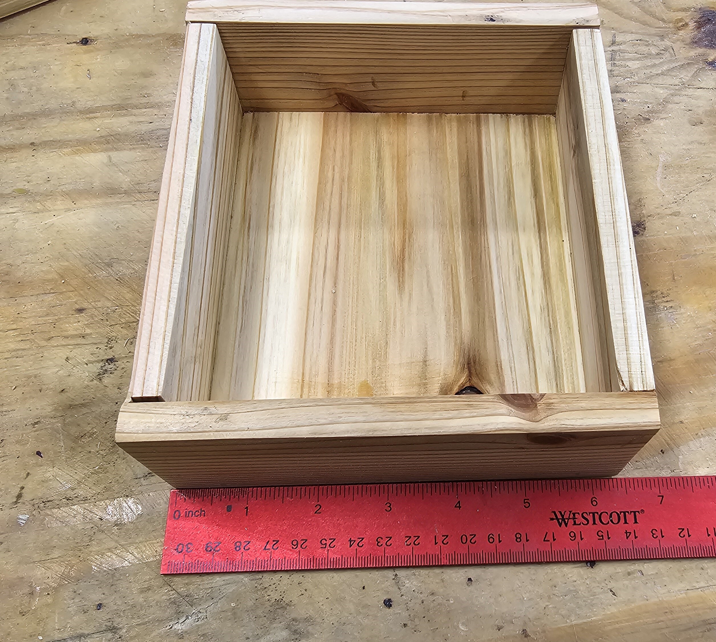 Handmade Reclaimed Cedar Wood Box, Farmhouse Style Decor, 7" X 6.5 ...