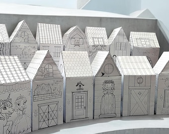 Paper Toy Shop Printable Activity Coloring Paper Craft 3D Paper Shops ...