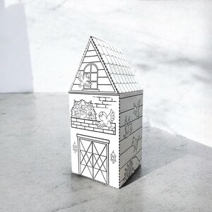 Paper Toy House Montessori Printable Activity Coloring Paper Craft 3D ...