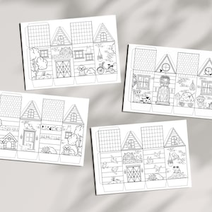 Paper Toy House Printable Activity Coloring Paper Craft 3D Paper Doll ...