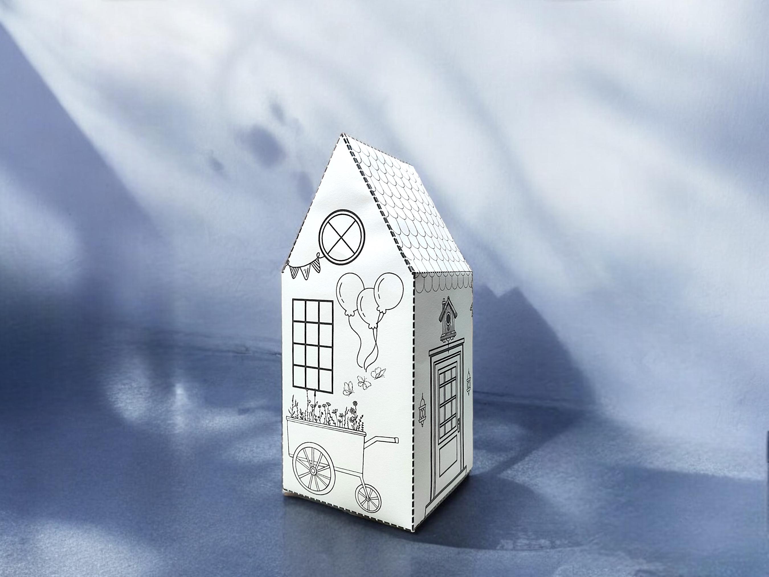 Paper Toy House Montessori Printable Activity Coloring Paper Craft 3D ...