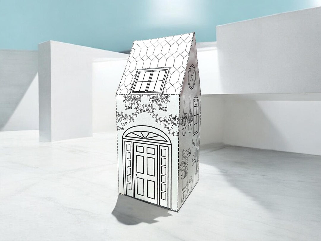 Paper Toy House Montessori Printable Activity Coloring Paper Craft 3D ...