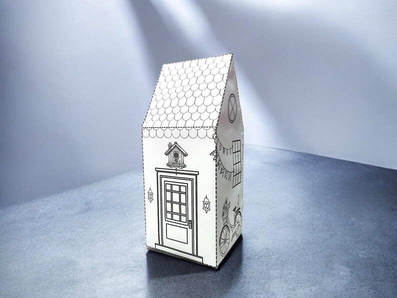 Paper Toy House Montessori Printable Activity Coloring Paper Craft 3D ...