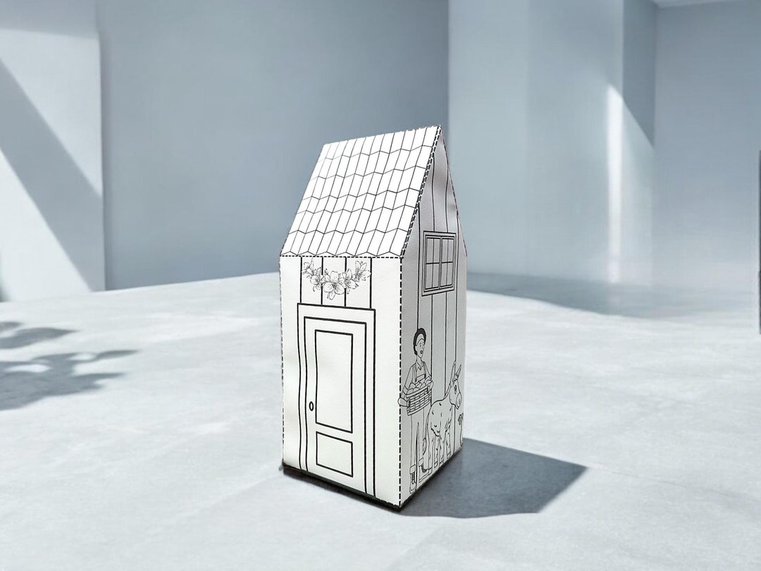 Paper Toy House Montessori Printable Activity Coloring Paper Craft 3D ...