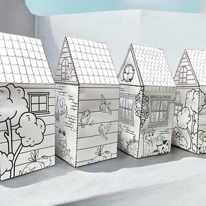 Paper Toy House Montessori Printable Activity Coloring Paper Craft 3D ...