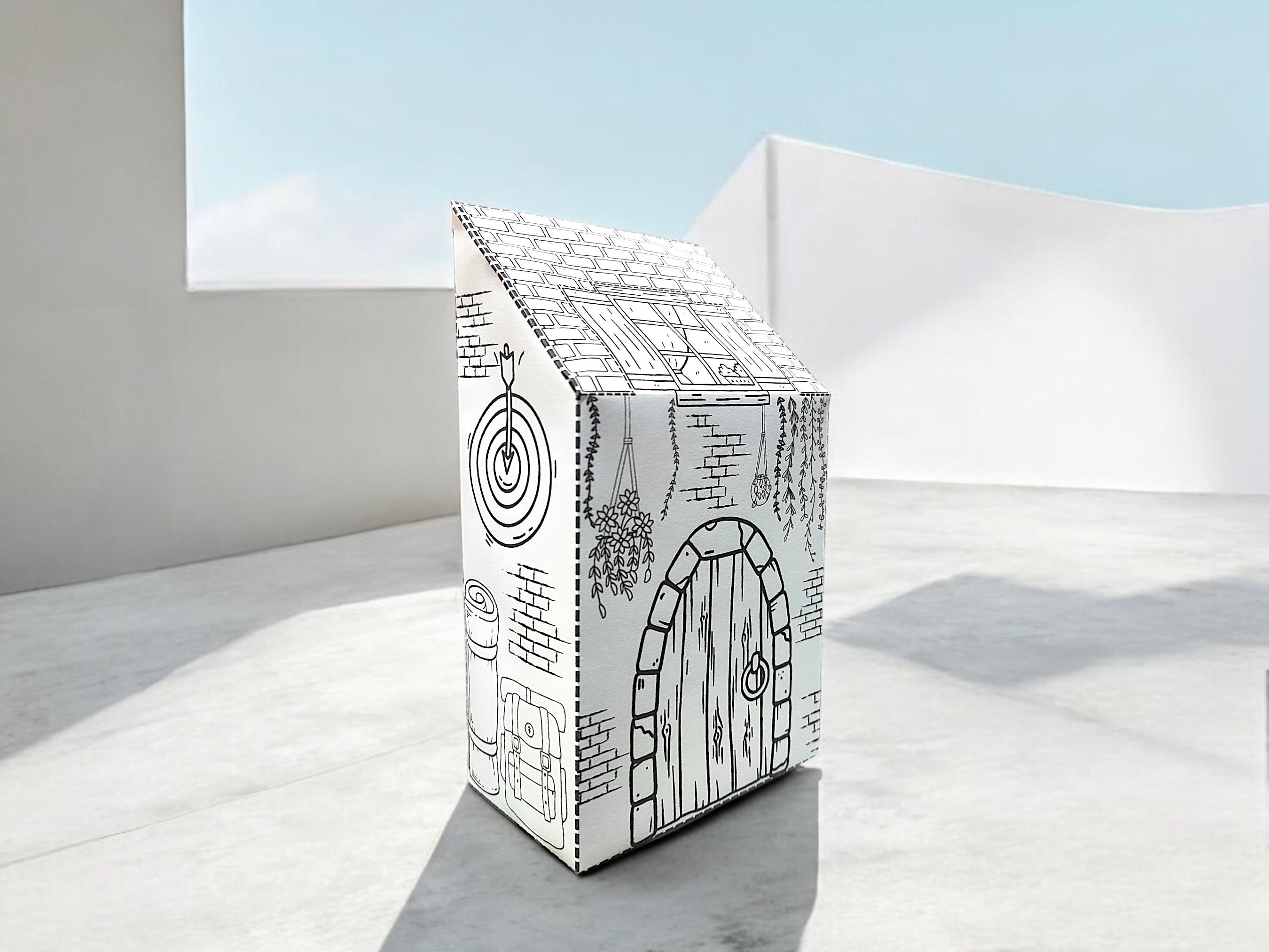 Paper Toy House Montessori Printable Activity Coloring Paper Craft 3D ...