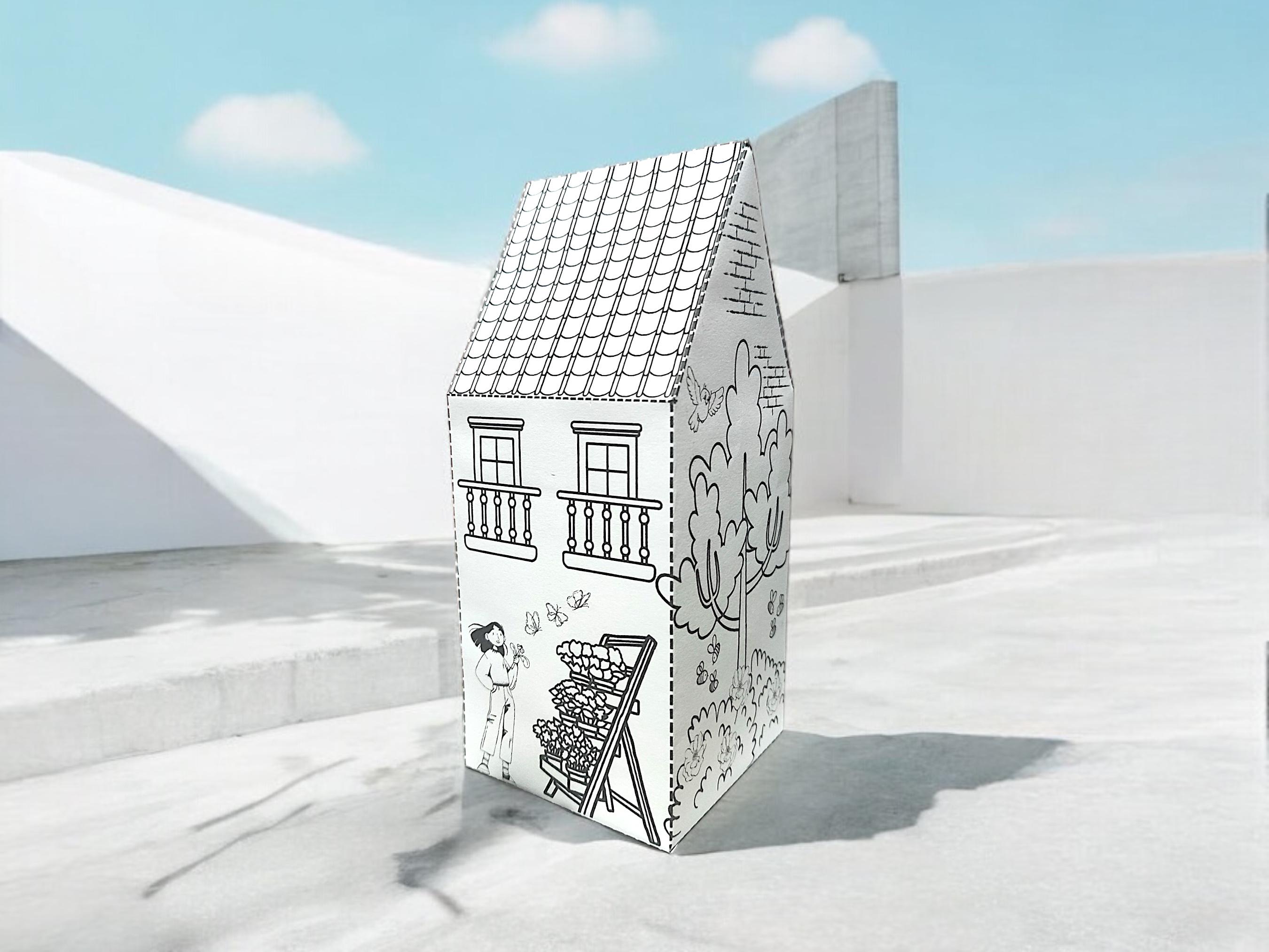 Paper Toy House Montessori Printable Activity Coloring Paper Craft 3D ...