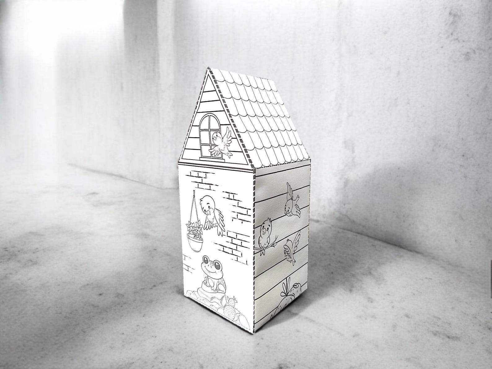 Paper Toy House Montessori Printable Activity Coloring Paper Craft 3D ...