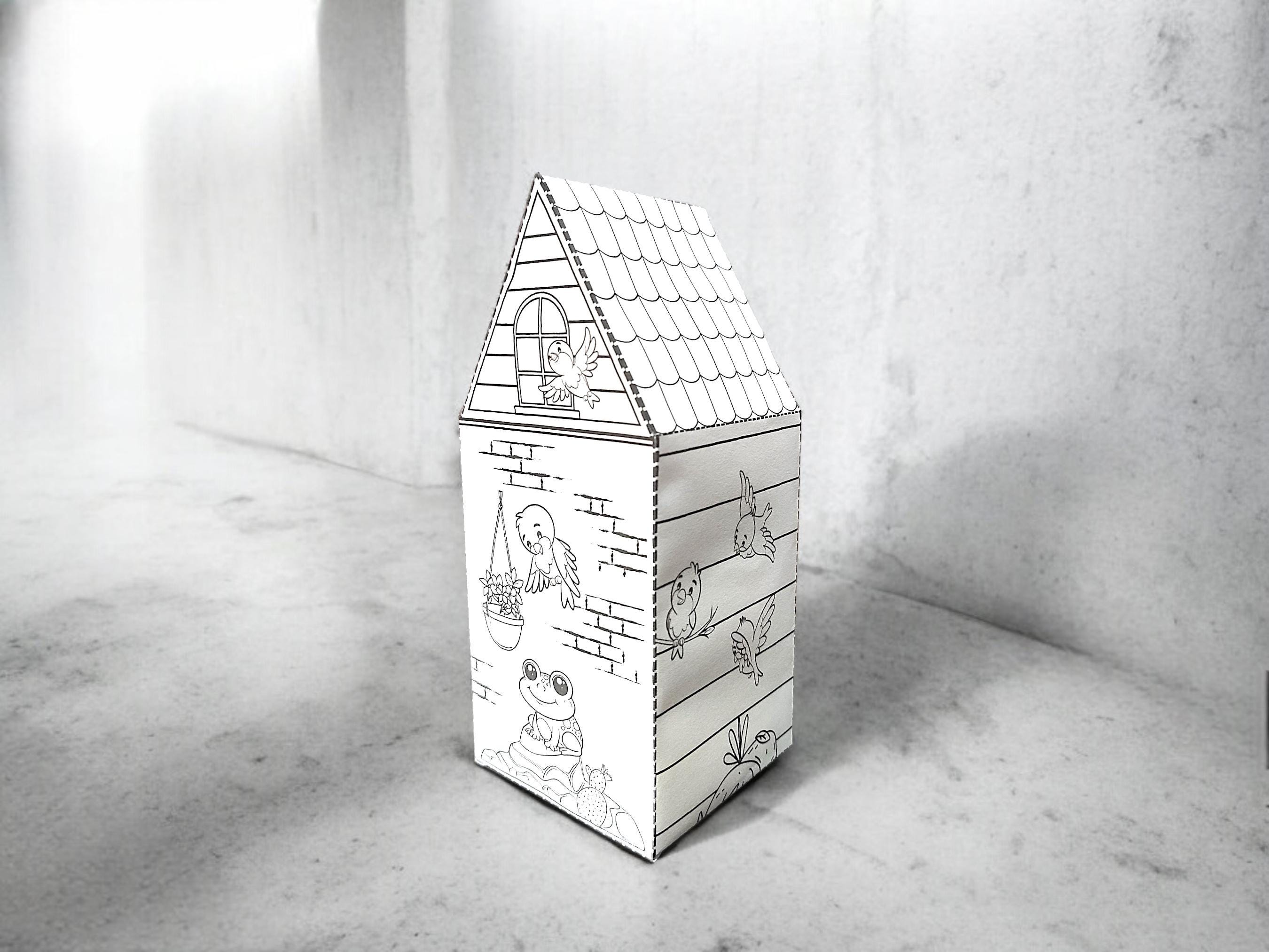 Paper Toy House Montessori Printable Activity Coloring Paper Craft 3D ...