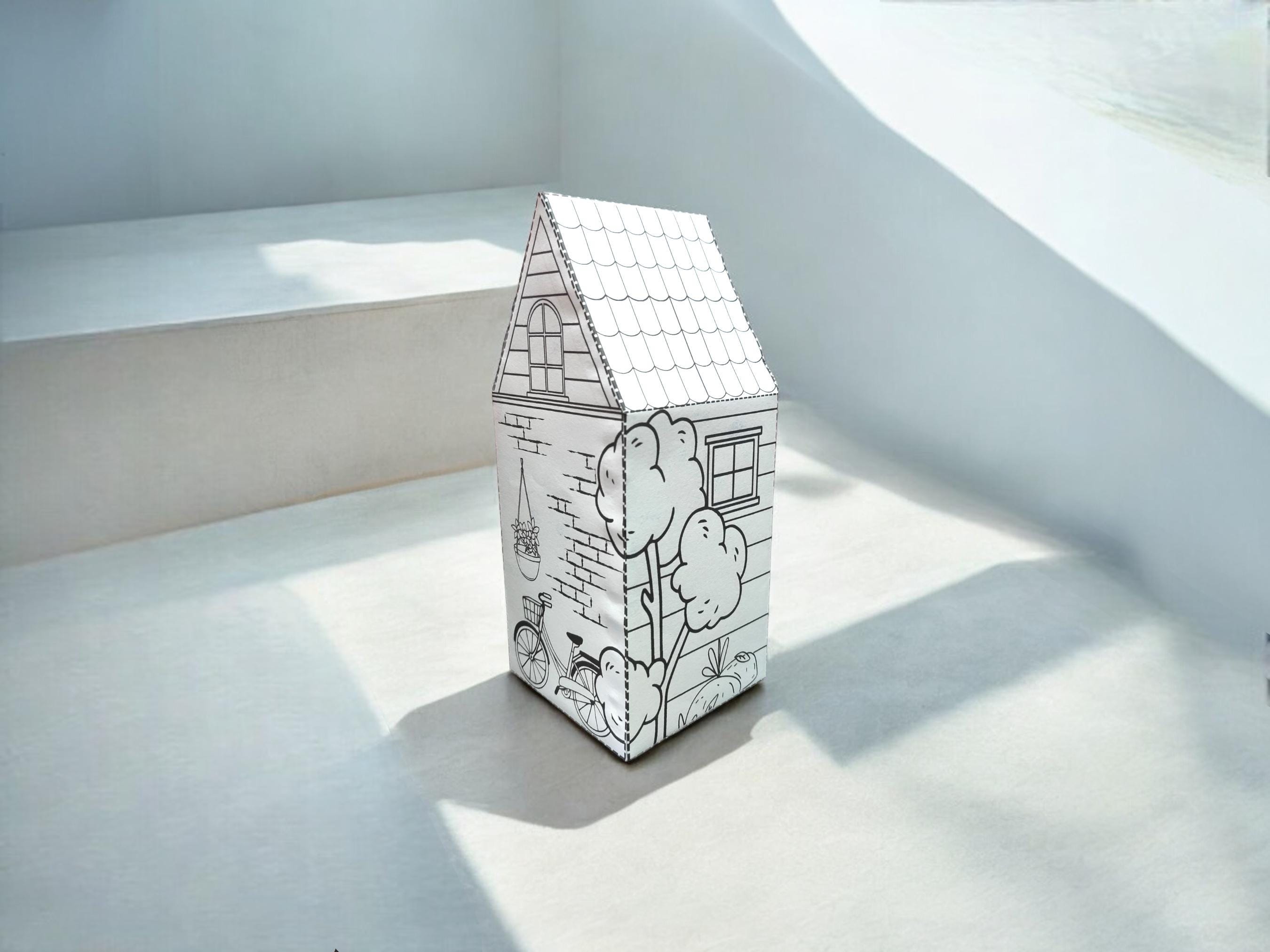 Paper Toy House Montessori Printable Activity Coloring Paper Craft 3D ...