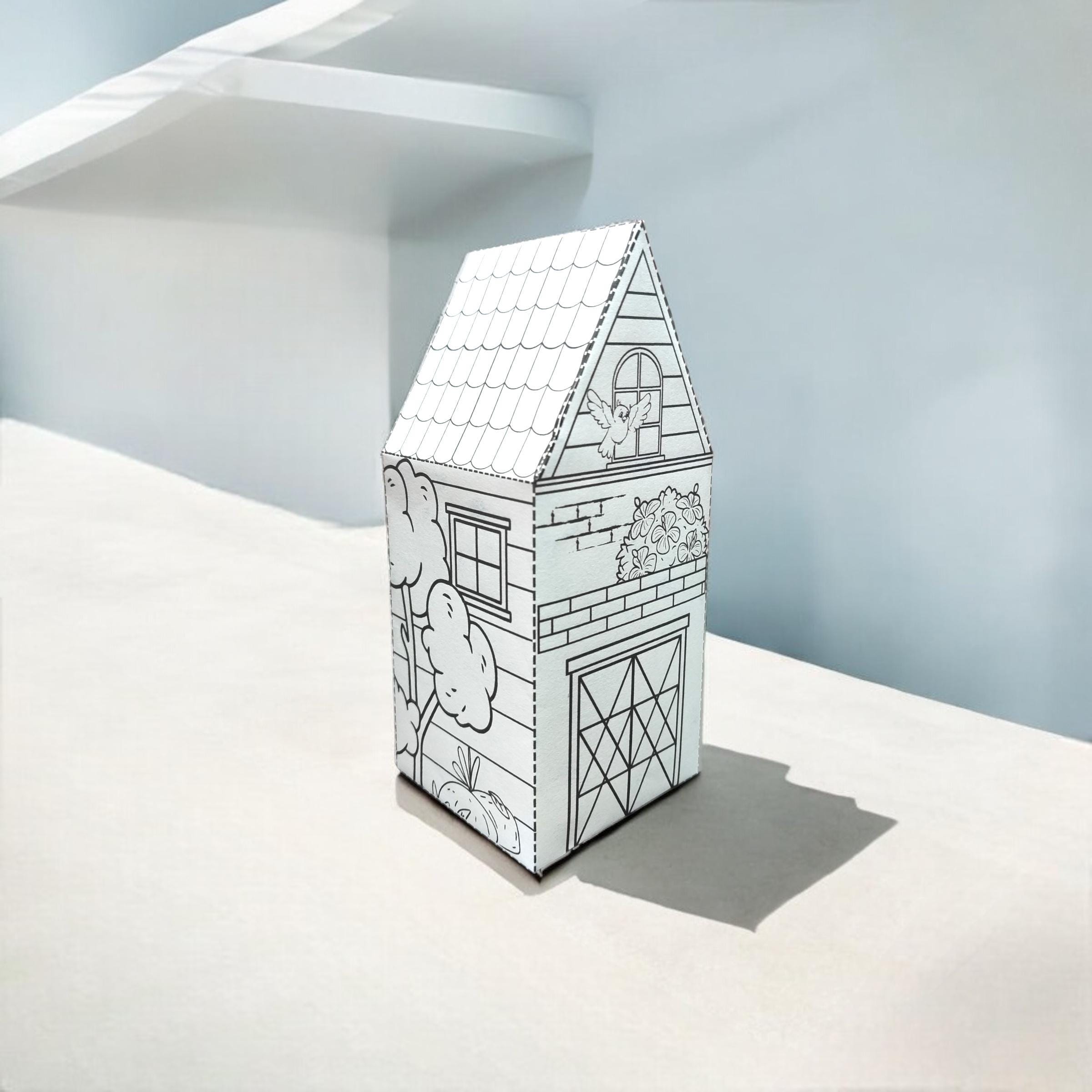 Paper Toy House Montessori Printable Activity Coloring Paper Craft 3D ...