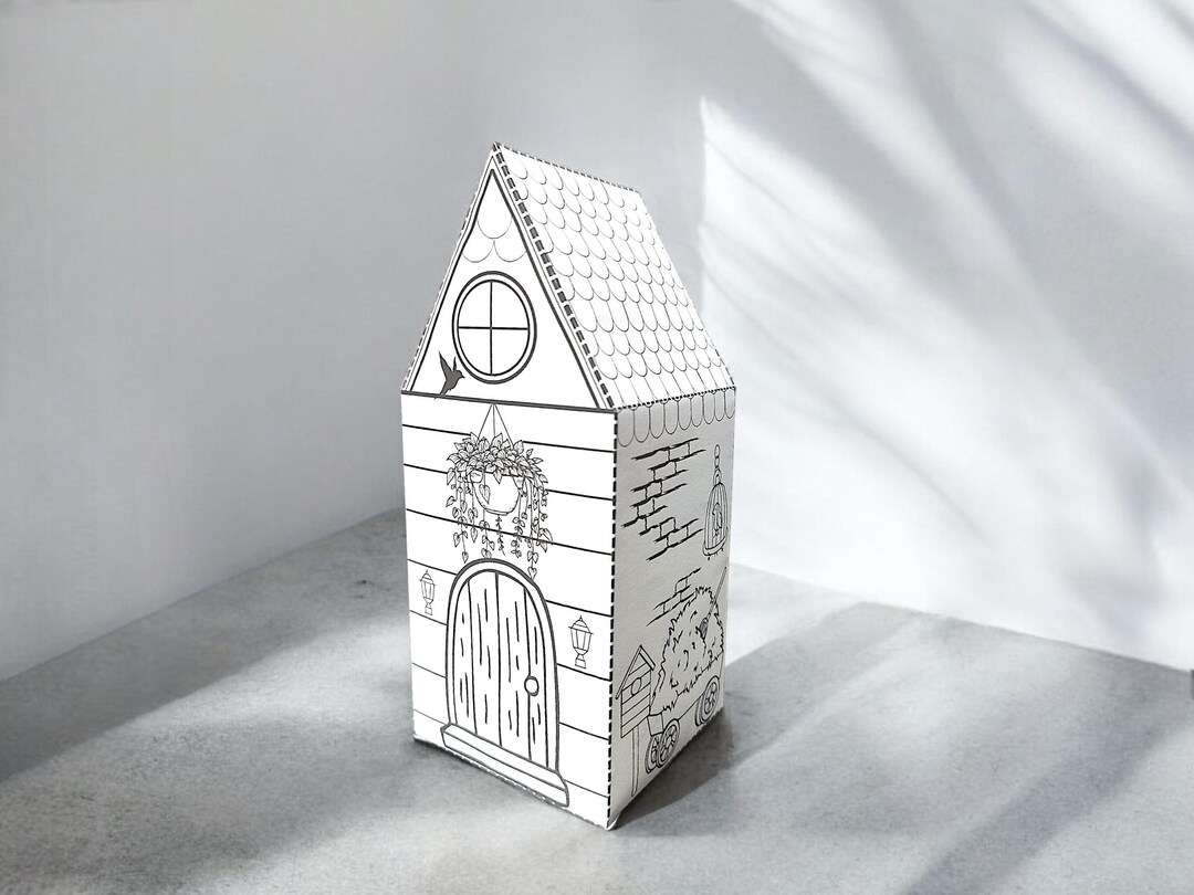 Paper Toy House Montessori Printable Activity Coloring Paper Craft 3D ...