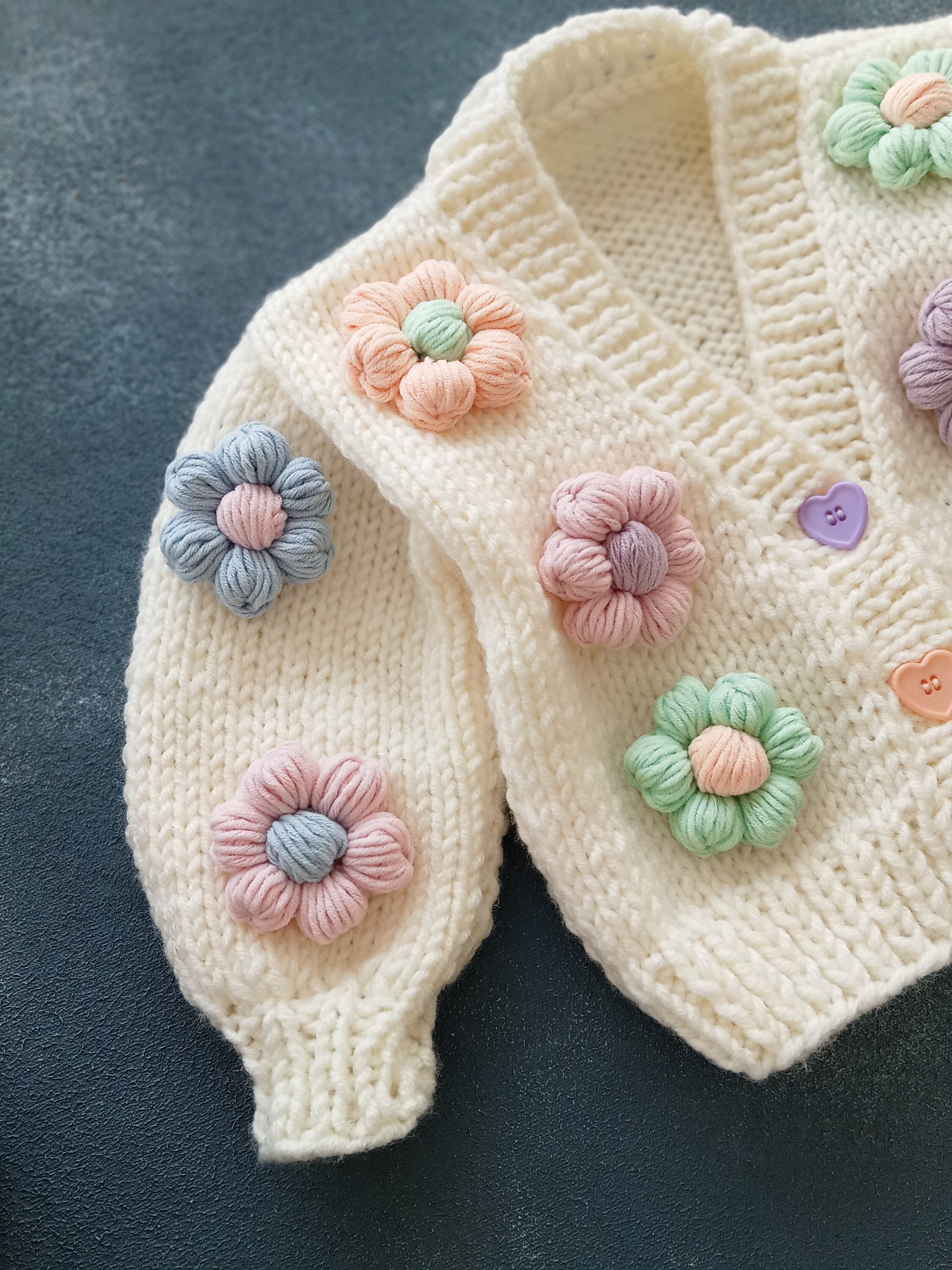 Handmade Floral Baby Cardigan, Daisy Kids Cardigan,gift, Cardigan for ...
