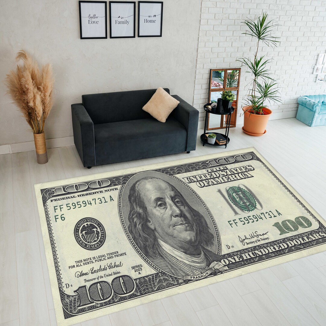 100 Dollar Bill Rug Dollar Rug Money Rug Living Room Rug - Etsy