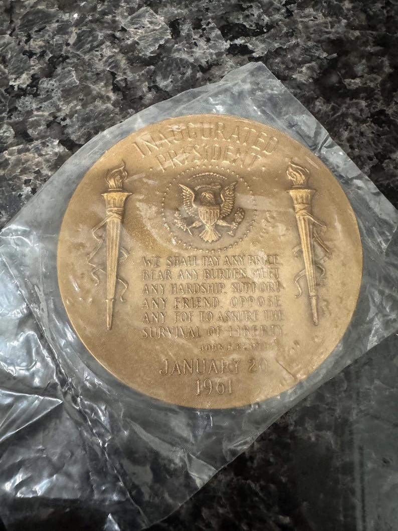 1961 John F. Kennedy Inaugural Bronze Medallion Coin – Vintage JFK ...