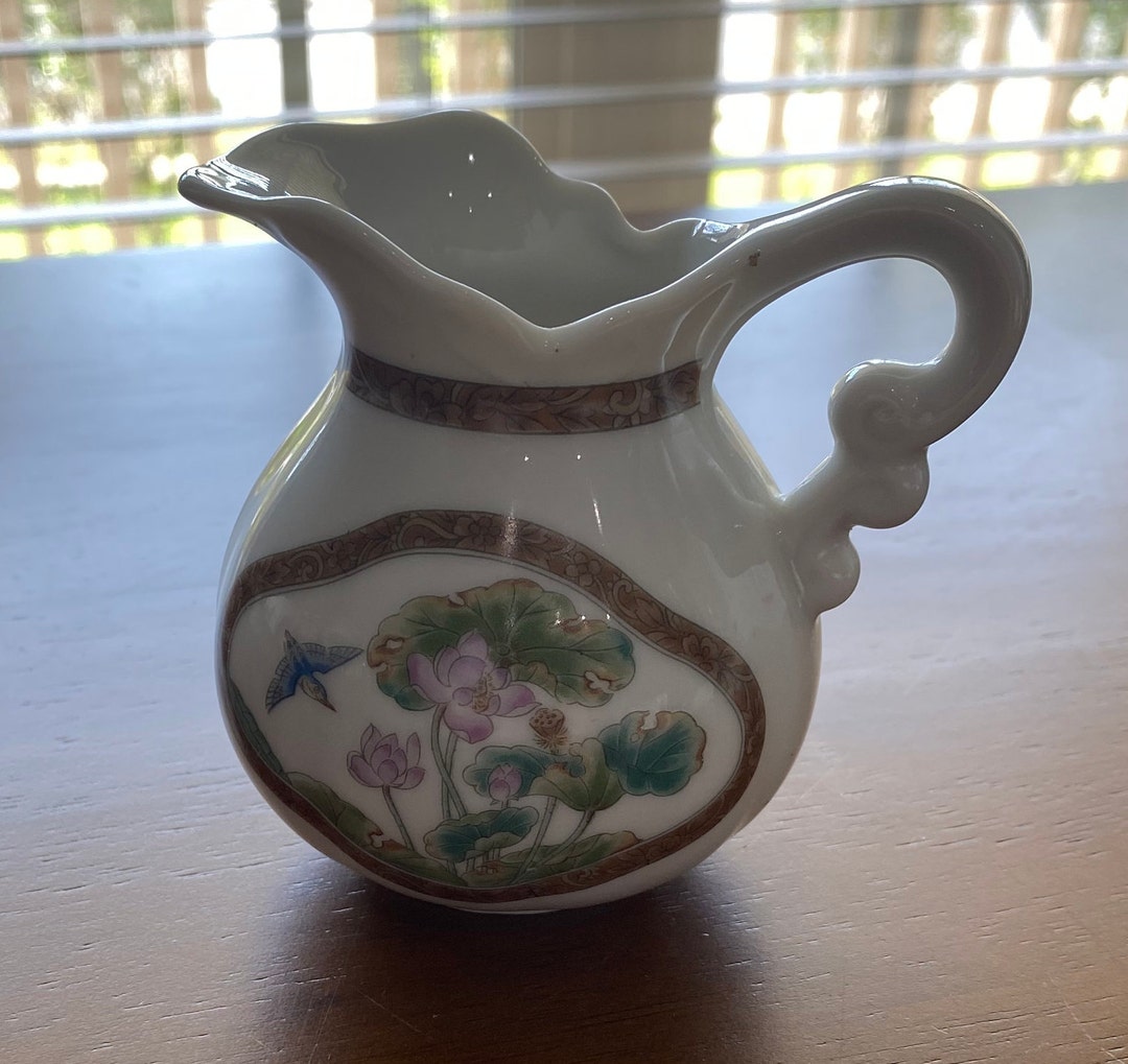 Porcelain Floral Small Vintage Pitcher - Decorative Miniature Vase - Etsy