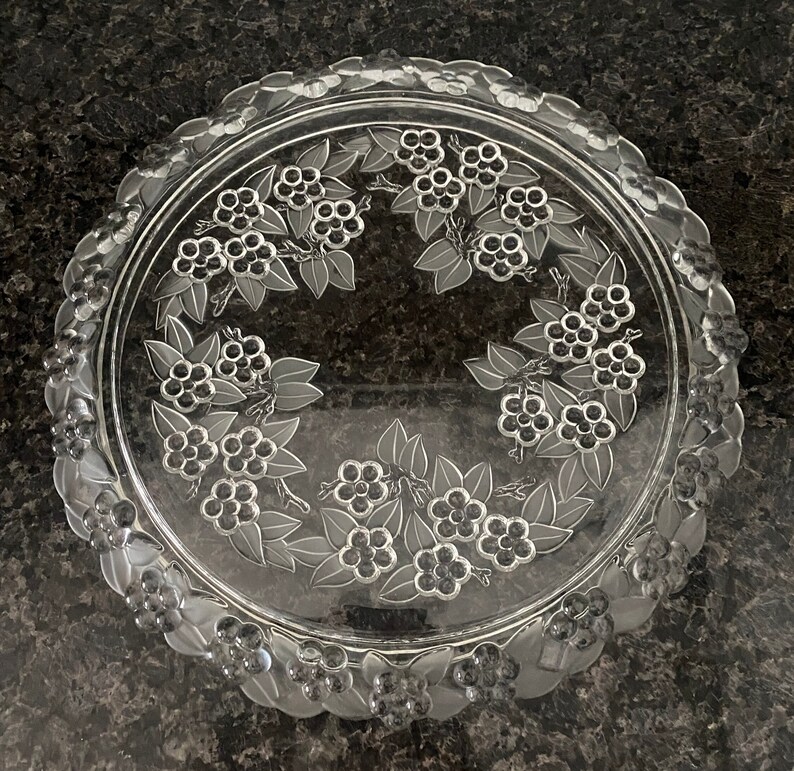 Clear Glass Dishware With Grape and Leaf Engravings - Etsy