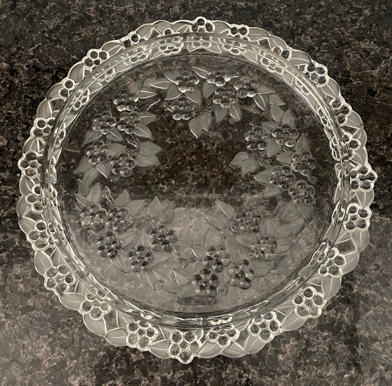 Clear Glass Dishware With Grape and Leaf Engravings - Etsy