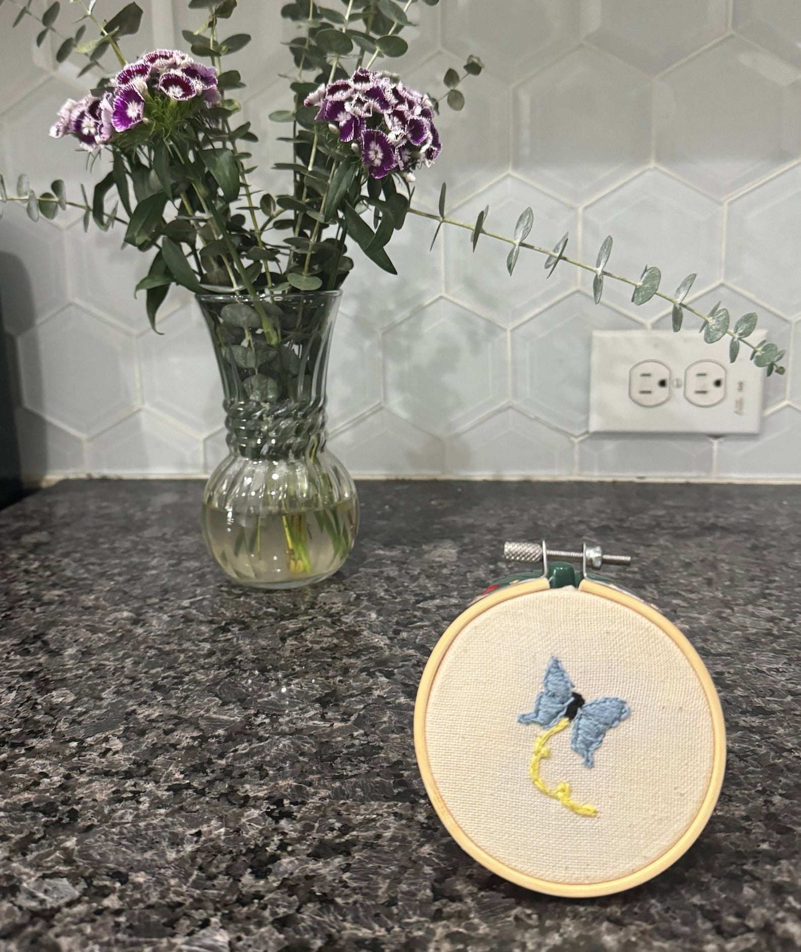 Hand-sewn Butterfly Embroidery Art - Adorable Wall Decor - Perfect Gift ...