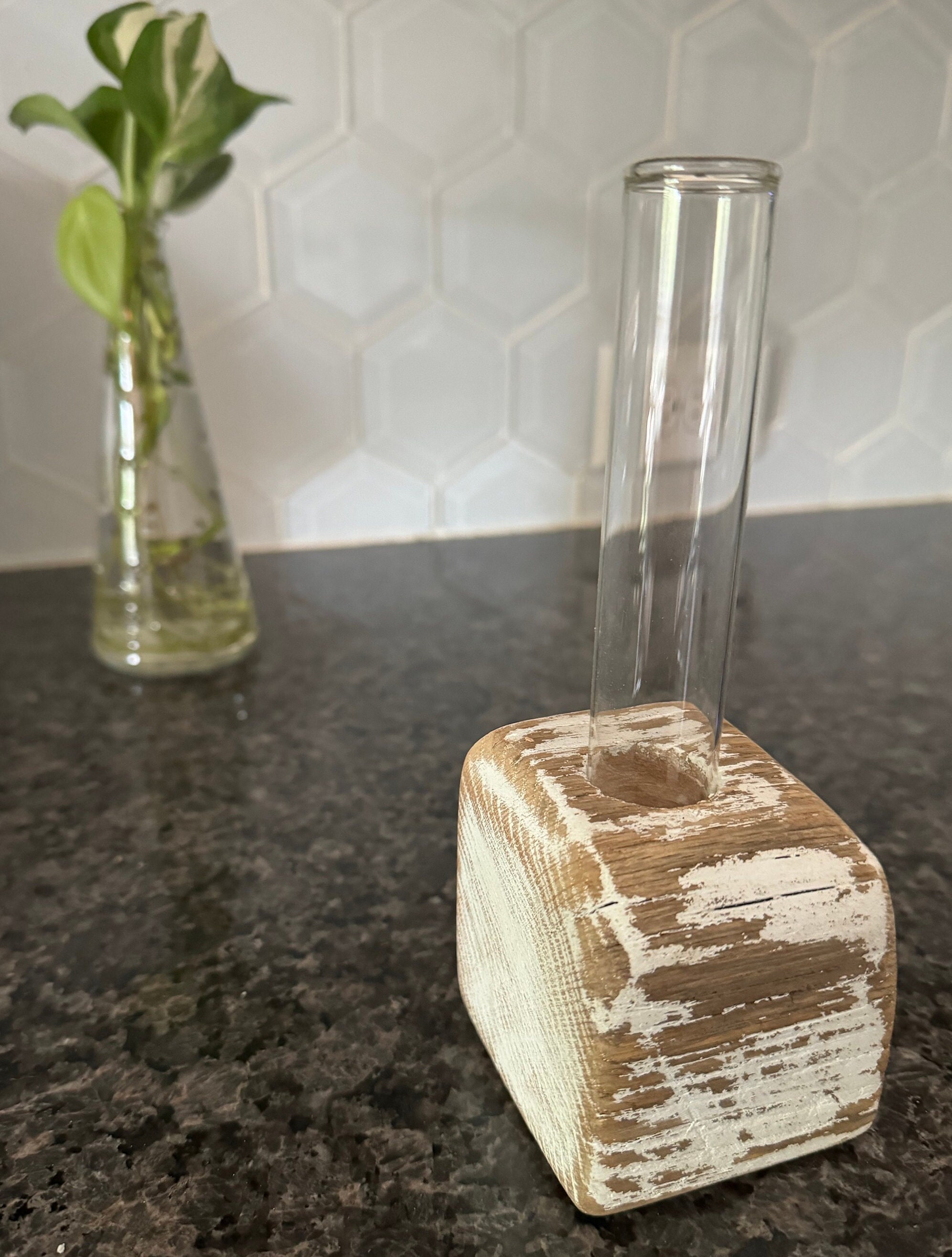 Reclaimed Oak Wood Propagation Station With One Glass Test Tube ...