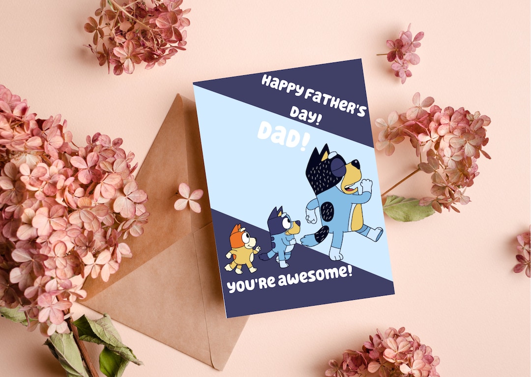Bandit From Bluey Fathers Day Card Bluey Fathers Day - Etsy