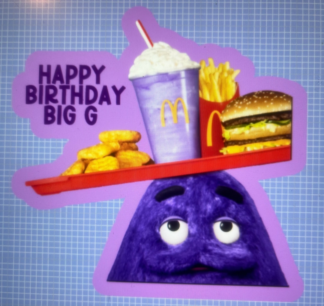 Grimace Birthday Sticker or Magnet - Etsy