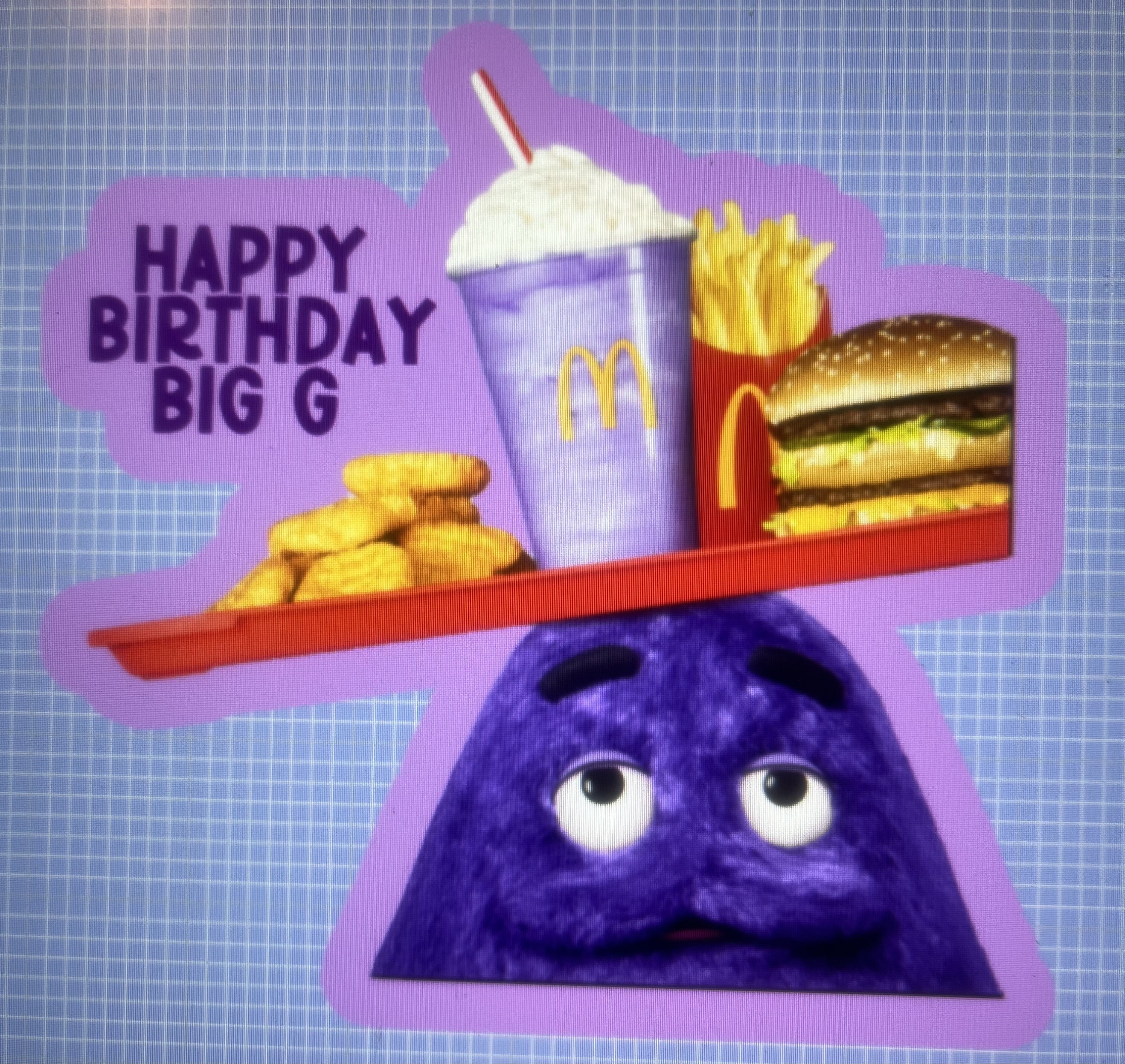 Grimace Birthday Sticker or Magnet - Etsy