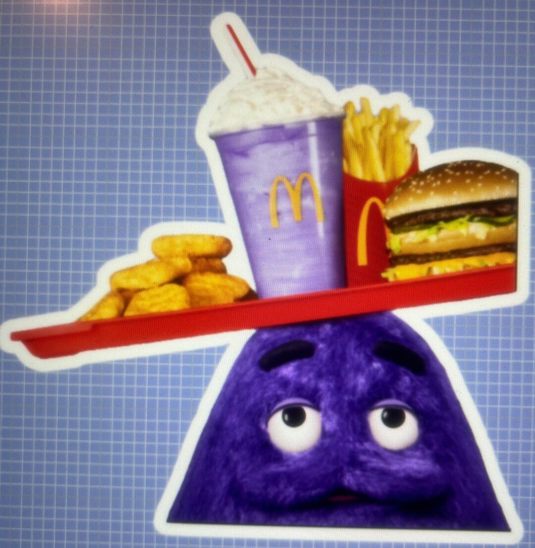 Grimace Birthday Sticker or Magnet - Etsy