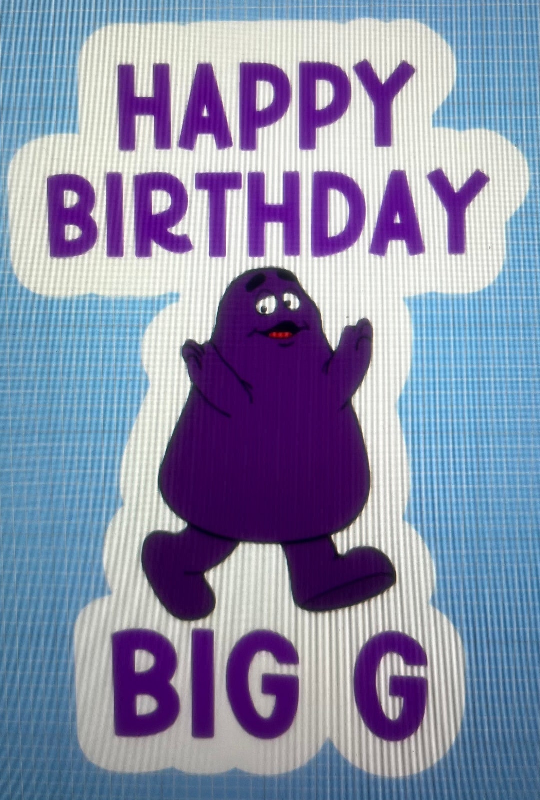 Grimace Birthday Sticker or Magnet - Etsy