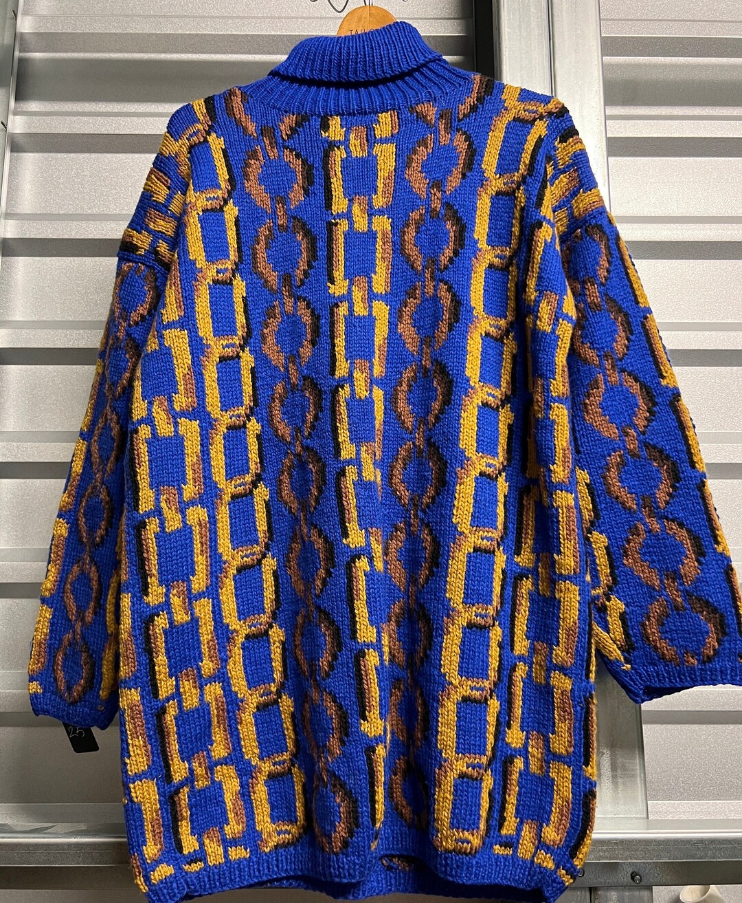 1980s Wool Turtleneck Sweater by Adrienne Vittadini in Chain Link ...