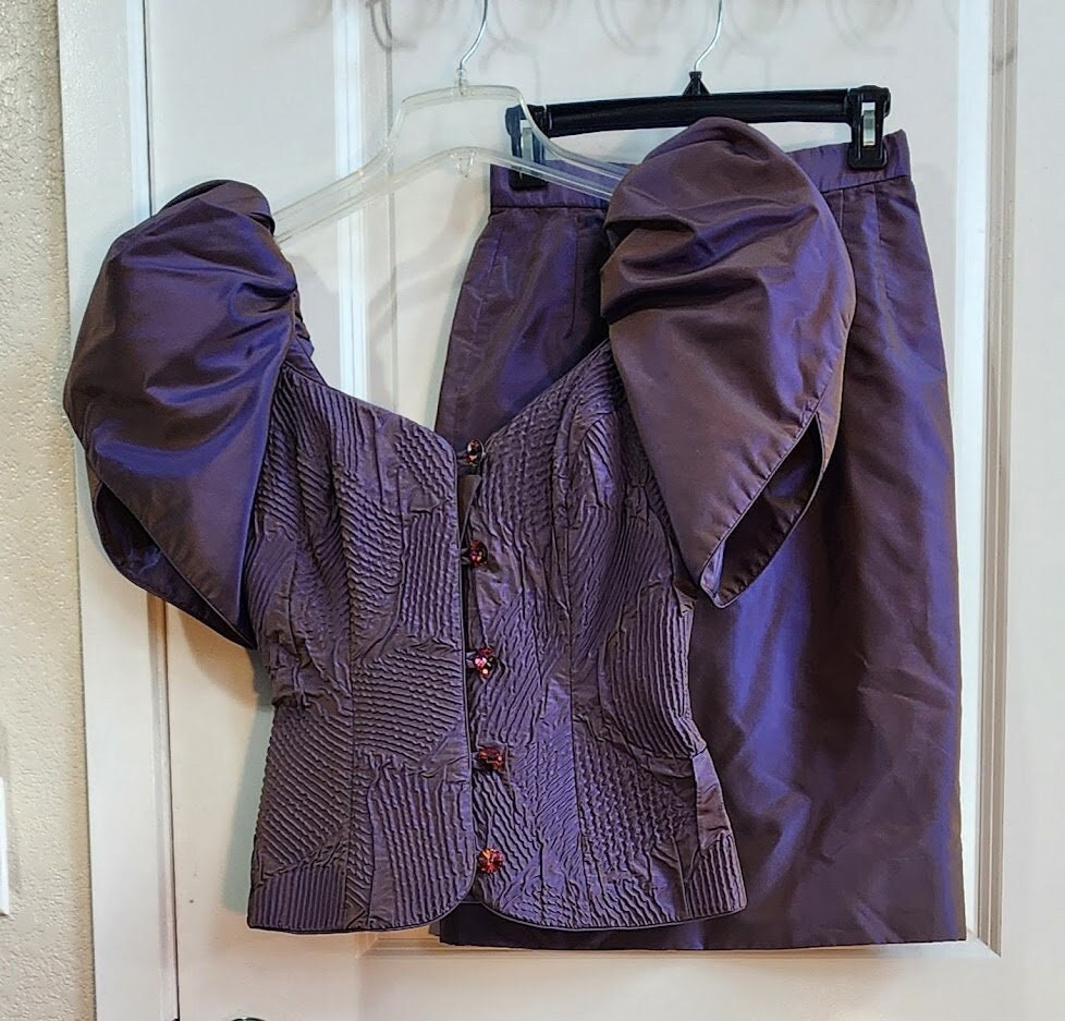 1980's Patricia Rhodes Tafetta Party Set Size 8 - Etsy