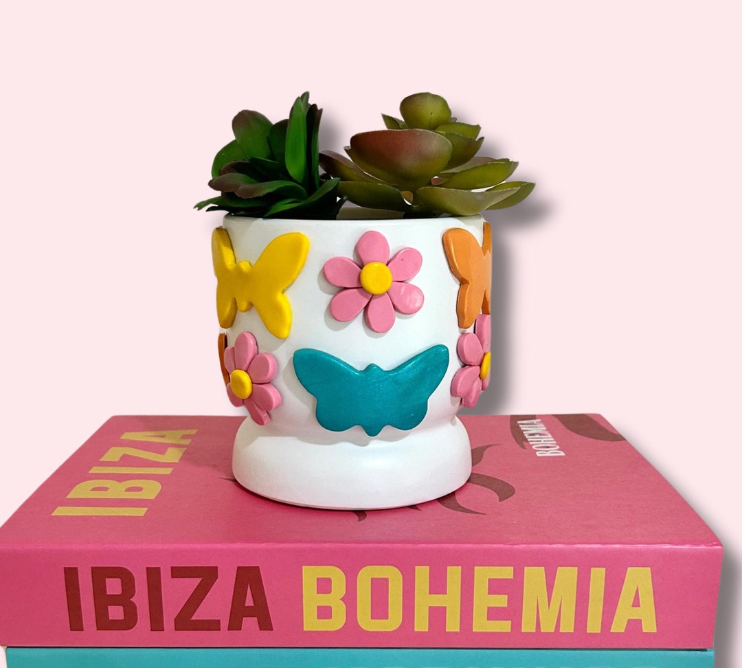Retro Butterly Colorful Planter Y2K Home Decor Boho Planter Cute Pot ...
