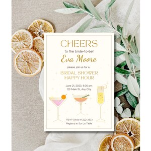 Happy Hour Bridal Shower Invitation Wedding Shower Digital Invitations ...