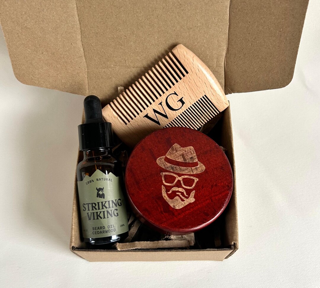 Mens Beard Grooming Set Father Day Gift Set for Him Care Package Self ...