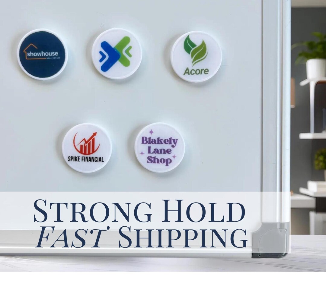 Custom Logo Magnet for Whiteboard Small Business Office Supplies ...