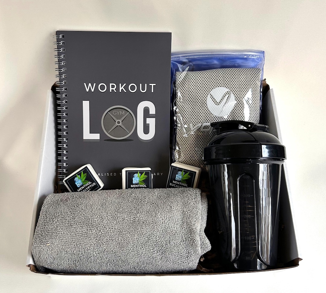 Fitness Gift Set Workout Log Book Gym Accessories Kit Fathers Day Gift ...
