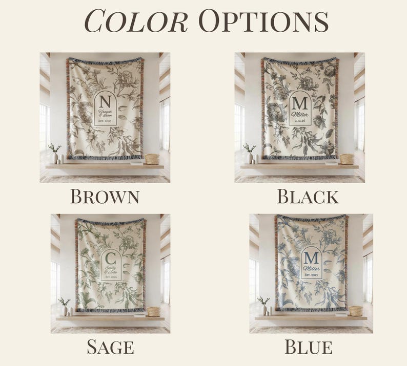Personalized Cotton Throw Blanket Gift for Wedding Anniversary Present ...