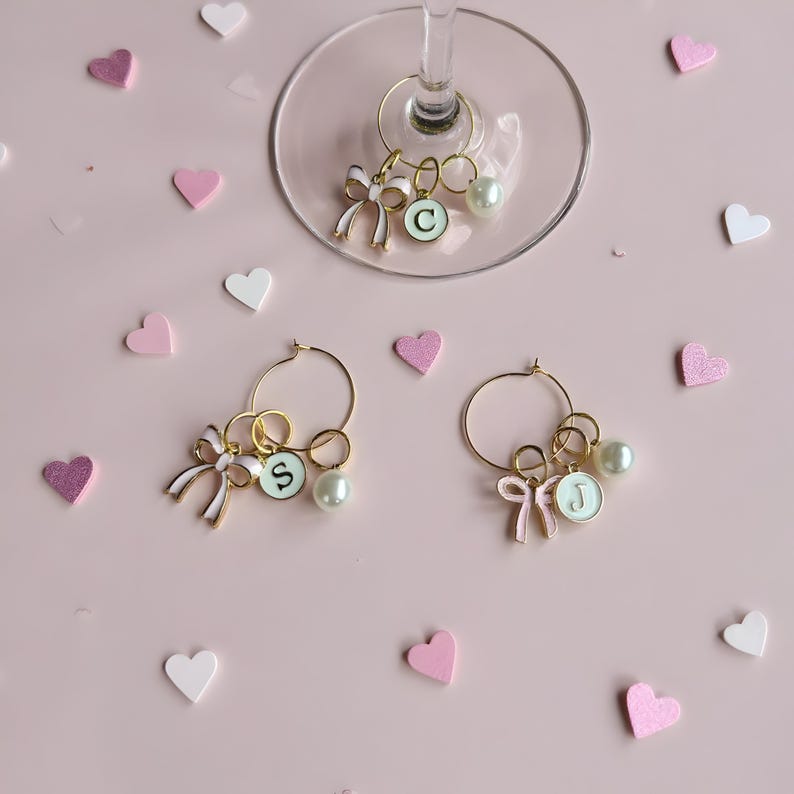 Personalized Wine Charm: Bow & Pearl, Girls Weekend Swag Bridal Shower ...