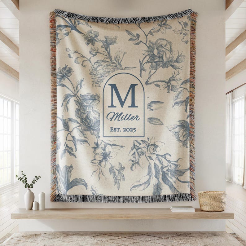Personalized Cotton Throw Blanket Gift for Wedding Anniversary Present ...