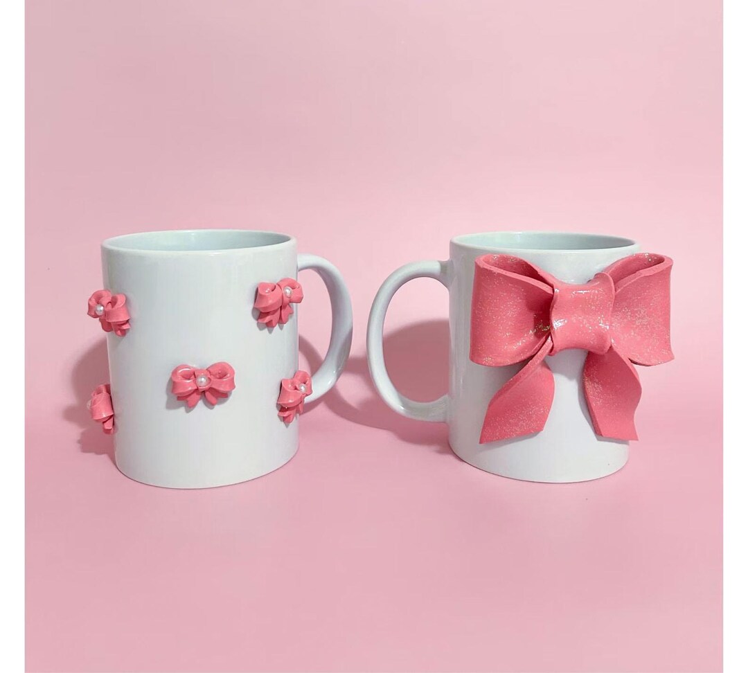 Bow Mugs Coquette Aesthetic Girly Pop Decor Cute Room Decor Bow Gift ...