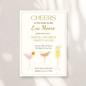 Happy Hour Bridal Shower Invitation Wedding Shower Digital Invitations ...