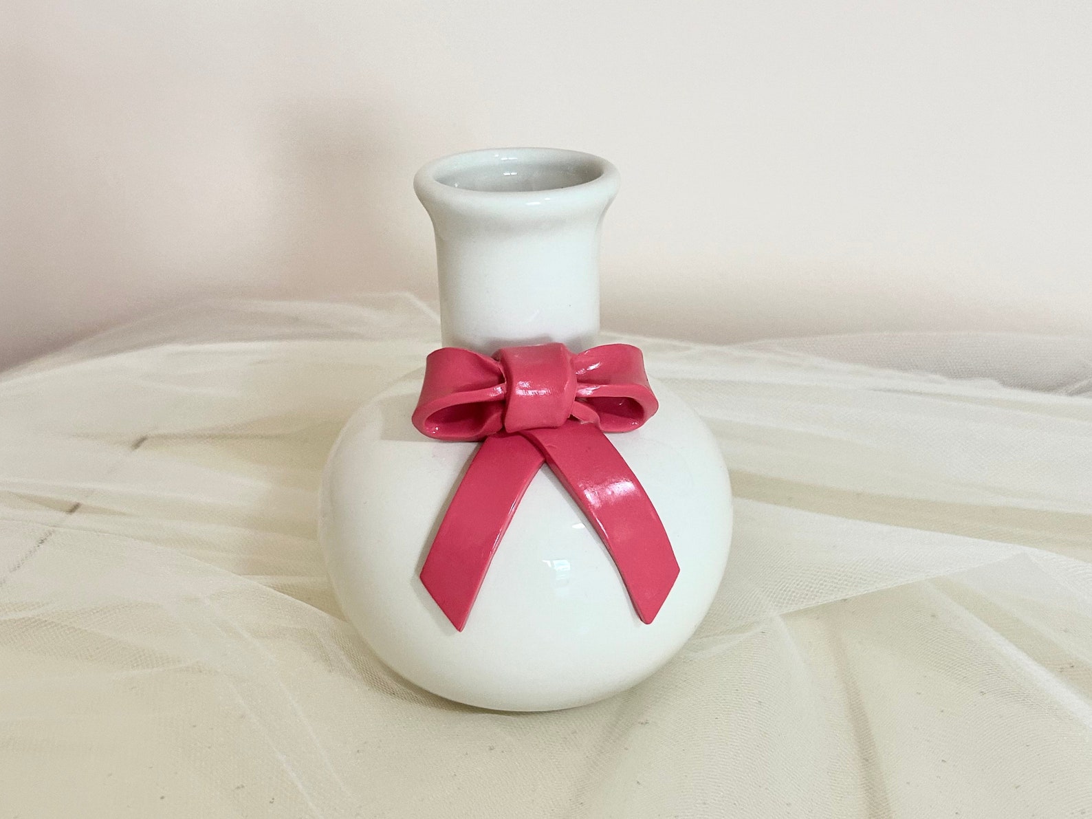 Ceramic Bud Vase Bow Decor Coquette Aesthetic Handmade Vase Soft Girl ...